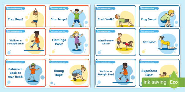 Active Preschool Balance and Core Cards (teacher made)