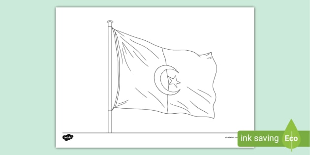 Algeria Flag Colouring Page (teacher made)