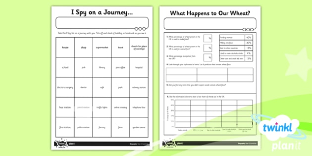 Geography: Land Use Year 3 Unit Home Learning Tasks
