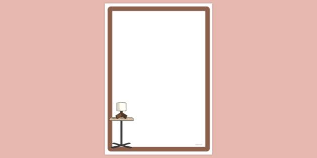 FREE! - Simple Blank Lamp on Table Page Border | Twinkl