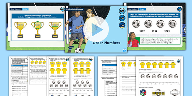 👉 White Rose Maths Compatible Y4 Order Numbers Mastery Pack