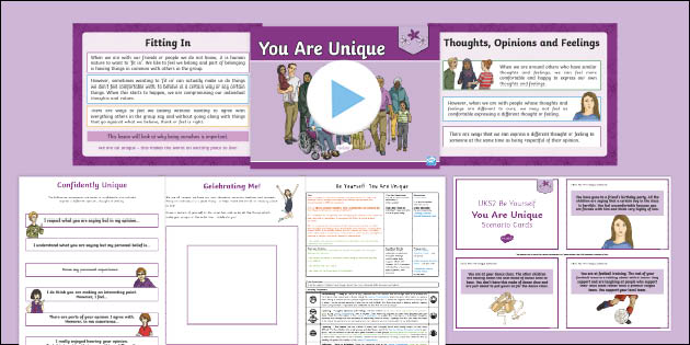 PSHE & Citizenship Be Yourself: Being Unique KS2 Lesson Pack