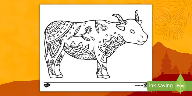 Chinese New Year: Ox Mindfulness Coloring Activity | Twinkl