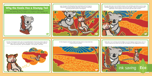 Why the Koala Has a Stumpy Tail Story Cards (teacher made)