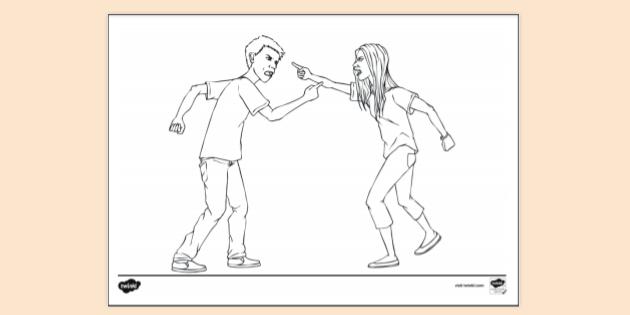 FREE! - Conflict Argue Colouring | Colouring Sheets