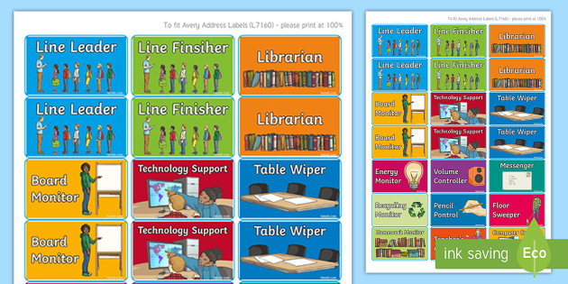 Classroom Jobs Display Labels - ROI Back to School Resources, classroom