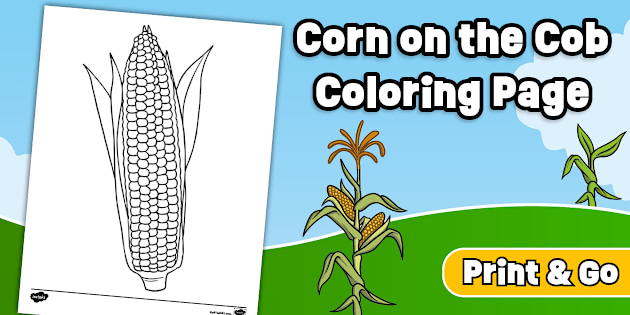 corn on the cob coloring sheet