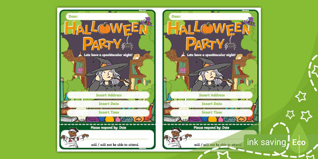 Halloween Party Invitations (teacher made)