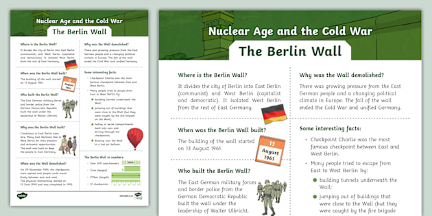 Berlin Wall History • Twinkl.com.au