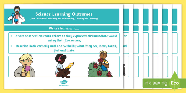 EYLF Science Learning Intentions A4 Display Poster