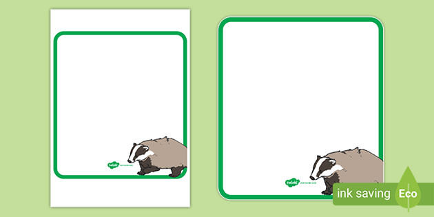Badger Themed Editable Classroom Area Display Sign