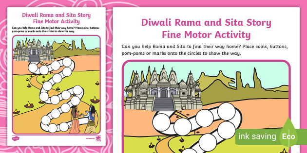 Diwali Story Fine Motor Activity Sheet
