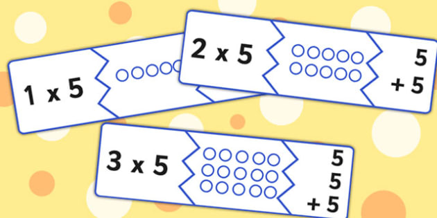 Five Times Table Matching Puzzle Game