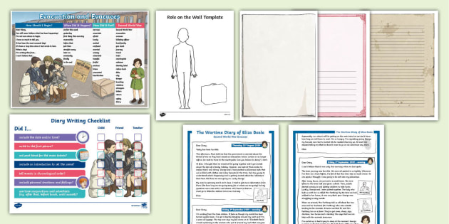 KS2 Second World War Evacuee Diary Writing Resource Pack
