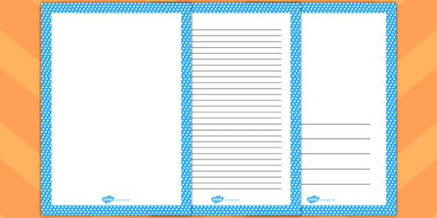 Blue and White Polka Dot Page Borders (teacher made)