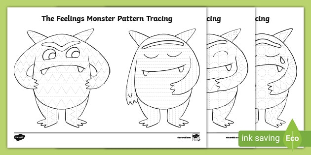 The Feelings Monster Pattern Tracing Activity