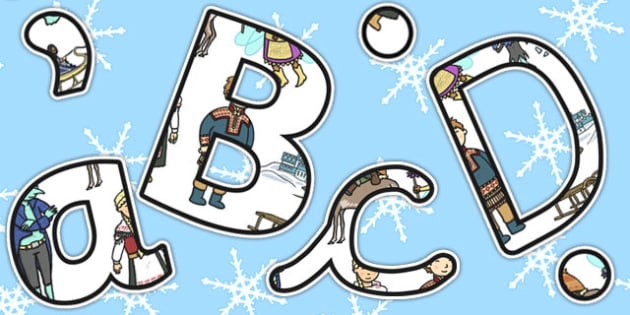 The Snow Queen Themed Size Editable Display Lettering - display