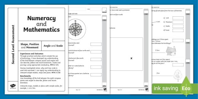 Second Level Numeracy and Mathematics Assessment - Angle and Scale