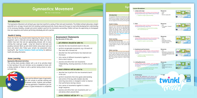 FREE! - Move PE Year 3 Gymnastics: Movement Unit Overview