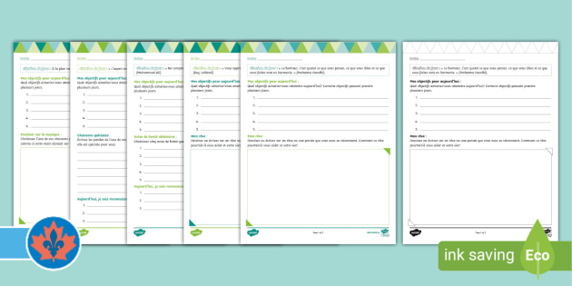 Weekly Wellbeing Journal Pack French (Teacher-Made)