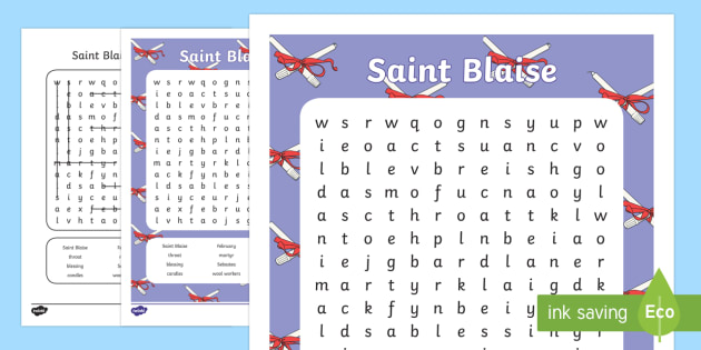 Saint Blaise Word Search