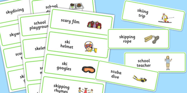 Three Syllable SC/SK Word Cards (teacher made)