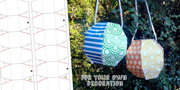 Chinese New Year Blank Paper Lantern Craft Activity - australia