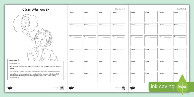 Class Who Am I? Game