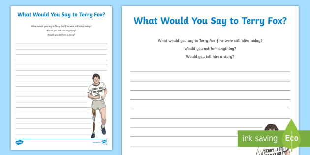 What Would You Say to Terry Fox? Writing Worksheet
