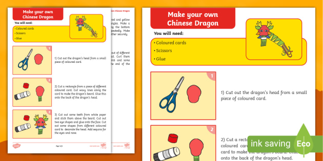 Make A Chinese Dragon - Craft for Children - Teacher-made