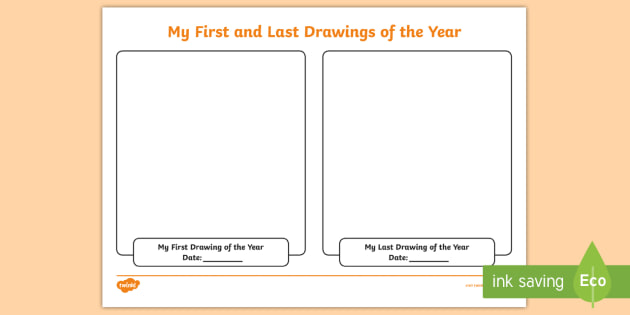 First and Last Drawing of the Year Worksheet (teacher made)
