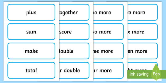 FREE! - Calculations Vocabulary Cards (Year 3)