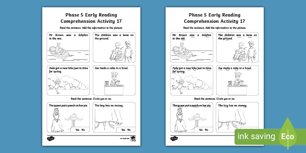Phase 5 EYFS Reading Comprehension Activity 17