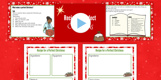 Recipe for a Perfect Christmas PowerPoint (teacher made)