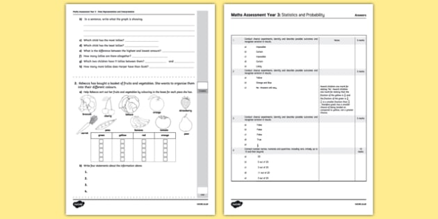 Year Three Statistics and Probability Assessment Pack