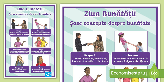 Șase concepte despre bunătate Planșă (teacher made)