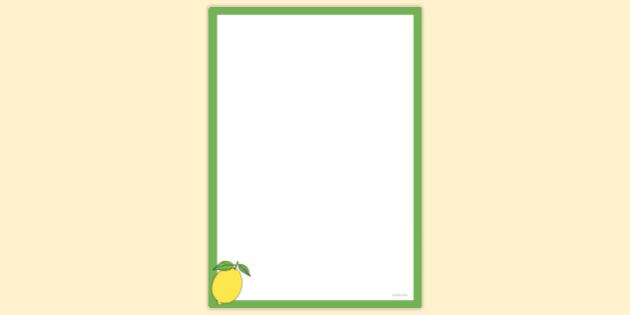FREE! - * NEW * Simple Blank Lemon Page Border | Page Borders | Twinkl