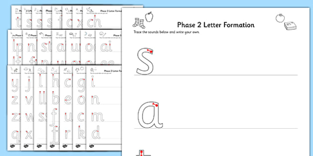Phase 2 to 4 Letters and Sounds Formation Worksheets Pack
