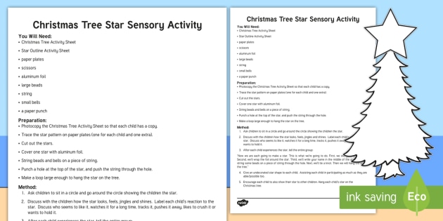 Christmas Tree Star Sensory Activity (teacher made)