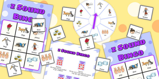 Final 'Z' Sound Spinner Bingo