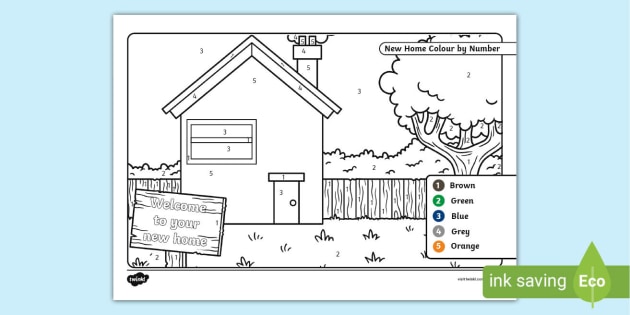 FREE! - New Home Colour by Number (teacher made)