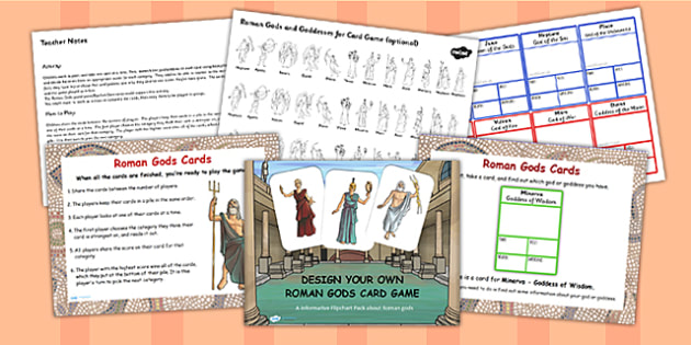 Roman Gods Card Game Task Setter Flipchart (teacher made)