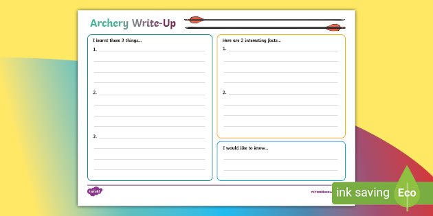 Archery Write Up Worksheet