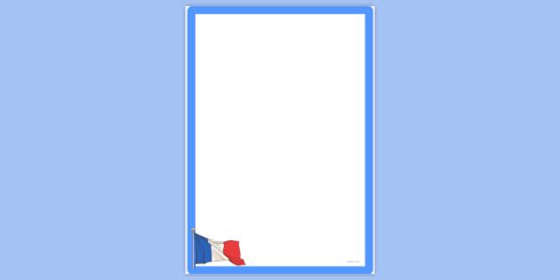 FREE! - Fluttering French Flag Page Border | Page Borders | Twinkl