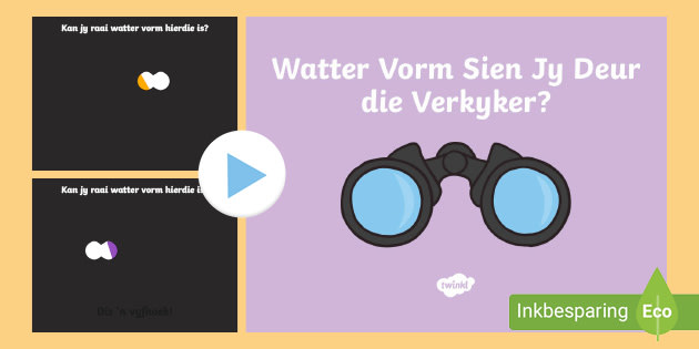 Wat Sien Jy Deur Die Verkyker 2D Vorms Powerpoint Speletjie