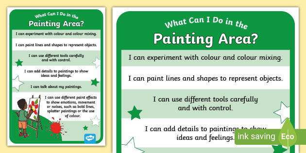'I Can' Painting Area Continuous Provision Prompt Poster