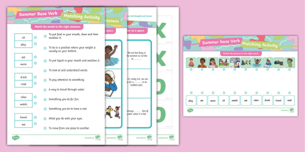 Summer Base Verb Activity Pack (teacher made)