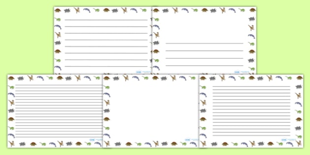 Realistic Dinosaurs Page Borders Landscape - dinosaur, borders