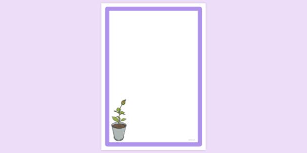 FREE! - Simple Blank Flower Bud Page Border | Page Borders | Twinkl