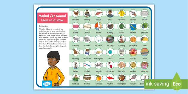 Medial /k/ Sound Four in a Row